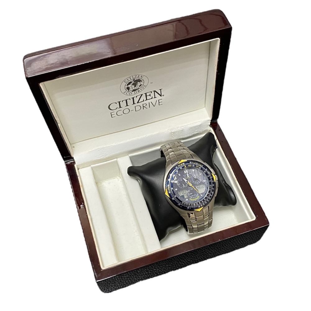 Pre-owned Citizen Eco-Drive Blue Angels Titanium Watch - Own4Less